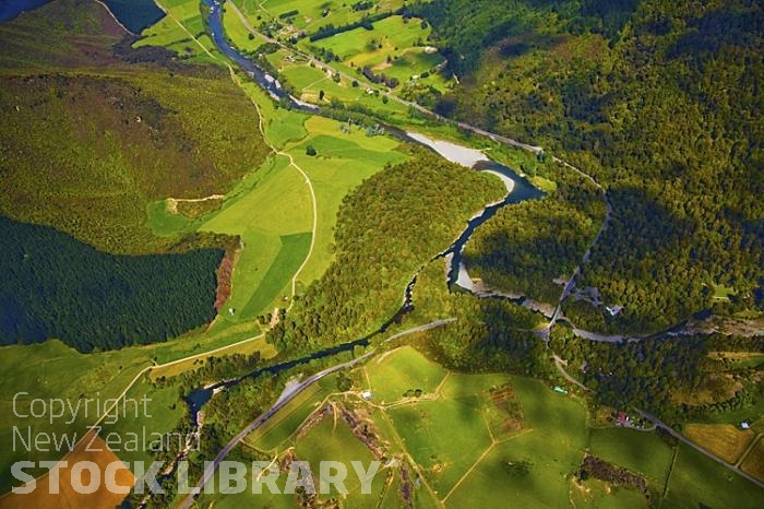 Aerial;Rai Valley & Pelorus River ;Marlborough ;Pelorous River Bridge ...